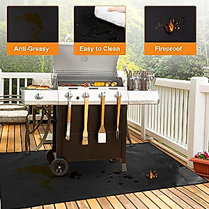Grill Mats for Outdoor Grill - 40 x 50 Inch Fireproof Pit Mat Protects Decks and Patio - Oil-Proof & Waterproof Grill Pad for Fire Pit