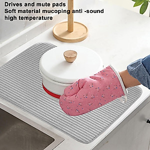 Large Dish Drying Mat Ultra-thick Non-slip Super Absorbent Kitchen Counter Dish Drying Pads Dish Drainers, 2Pcs (Medium)