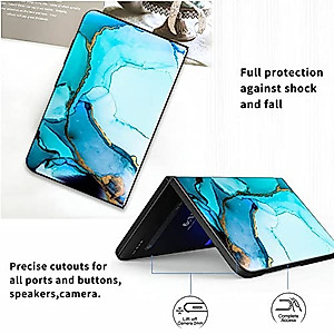 for Microsoft Surface Duo 2 Case,Surface Duo 2 2021 Slim Lightweight Hard PC Back Cover Shockproof Protective Fold Case for Microsoft Surface Duo 2 2nd 2021,Blue Marble