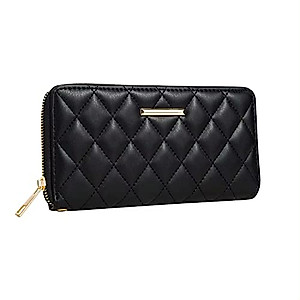 FACAI RFID Women Wristlet Wallet with Credit Card Slots - Travel Wallet Black D