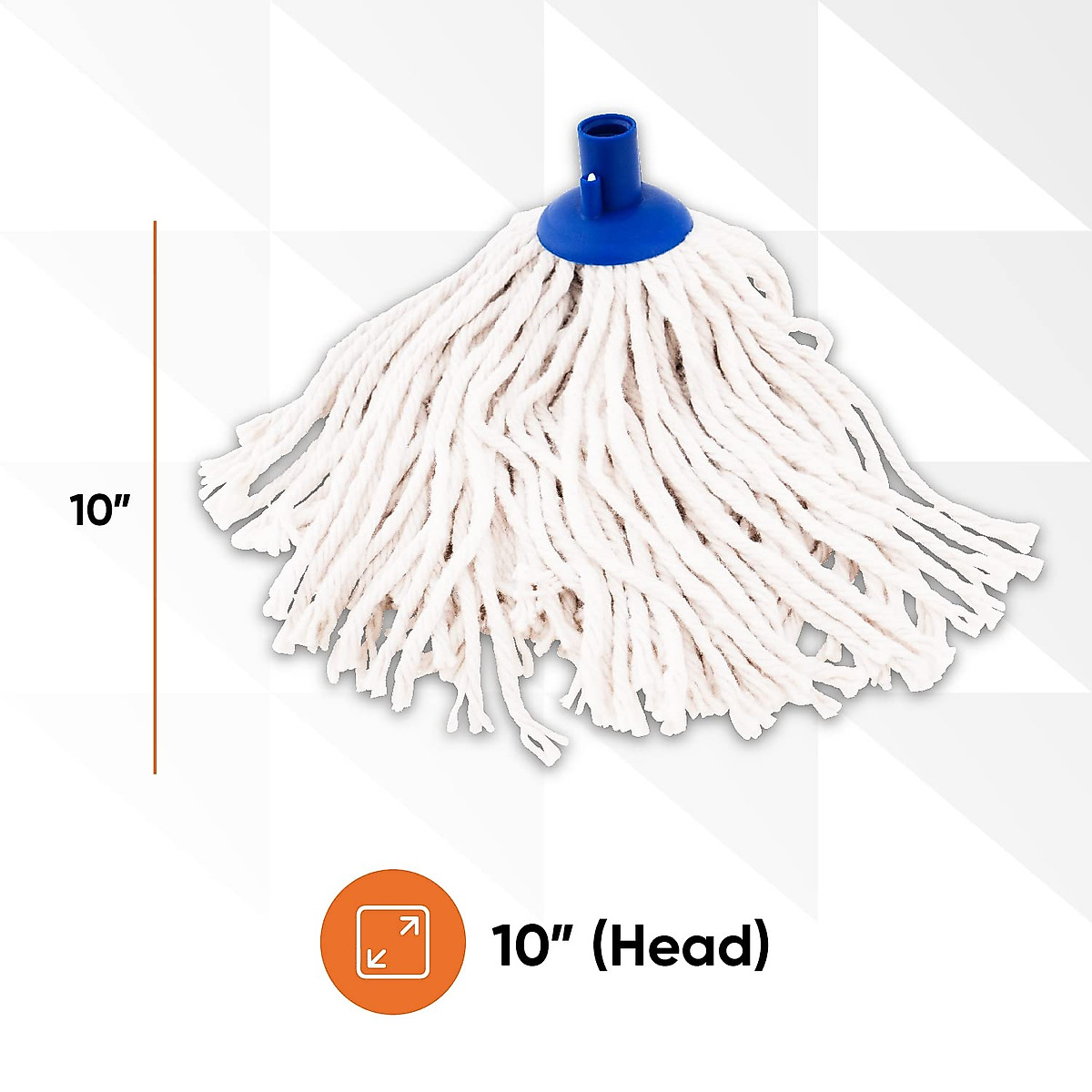 Superio String Mop Replacement, Cotton Mop Head, Refill for Cotton String Mop for Hardwood Floor Cleaning Self Wringing Mop for Home, Kitchen, Bath Heavy Duty Mop Commercial/Industrial, 10” Strings