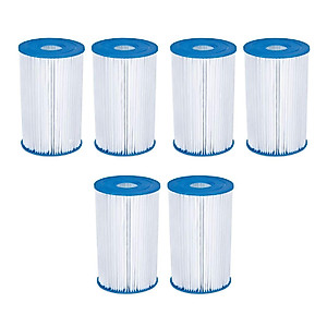 Summer Waves P57000302 Replacement Type B Swimming Pool and Hot Tub Spa Cartridge with Heavy Duty Ultimate Filtration Paper (6 Pack)