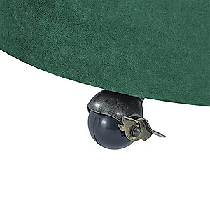 Tmsan Modern Swivel Chair, 30'' Green Velvet Barrel Chair with 3 Pillows, 360° Rotating Wheels for Living Room, Bedroom