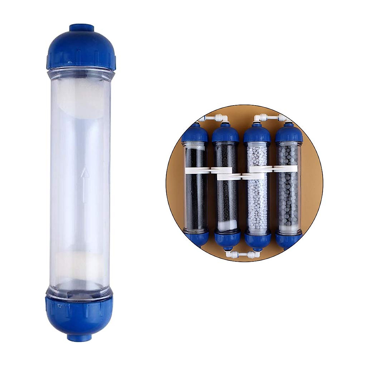 homozy T33 Water Filter Housing Empty Bottle Refill Two DIY Refillable Filter Shell Inline Filters Tube Reverse Osmosis