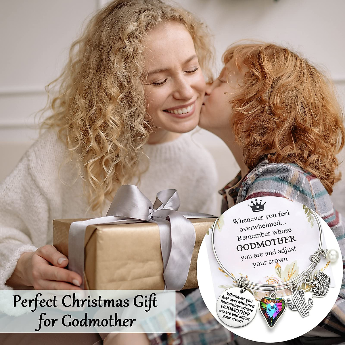 Godmother Gifts from Godchild Godmother Bracelets Godmother Christmas Gifts from Goddaughter Godson God Mother Charm Bangle Proposal Necklace Keychain Birthday Jewelry Gift Ideas for Godmother Women