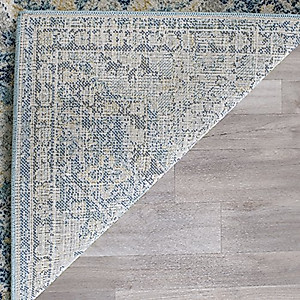 SAFAVIEH Evoke Collection 3' x 5' Light Blue/Ivory EVK274C Boho Trellis Non-Shedding Living Room Bedroom Accent Rug