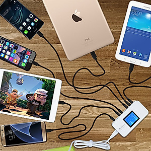 Vanbon 60W 8-Port USB Wall Charger, Multi Port USB Charger Charging Station W/LCD Compatible with Smart Phone, Tablet and Multiple Devices