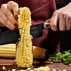 HexClad Santoku Knife, 7-Inch Japanese Damascus Stainless Steel Blade, Pakkawood Handle