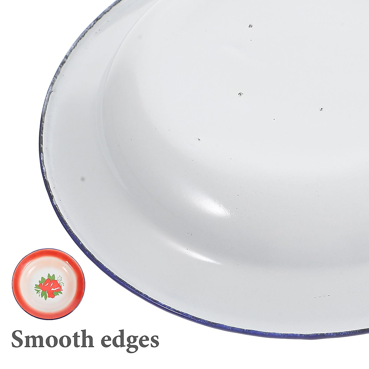 Hemoton 9 pcs Vintage Enamel Plate Fruit Plate Enamel Fruit Platter Vintage Salad Plate Enamel Washing Platter Vintage Enamelware Serving Platter Random Pattern