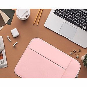 Lacdo Laptop Sleeve for Women, 14 Inch Laptop Sleeve Case for HP Lenovo Dell ASUS Acer Chromebook 14 / HP Stream 14 / Dell Inspiron 14 / Lenovo IdeaPad 14 / Acer Spin 3 / ZenBook 14 Computer Bag, Pink