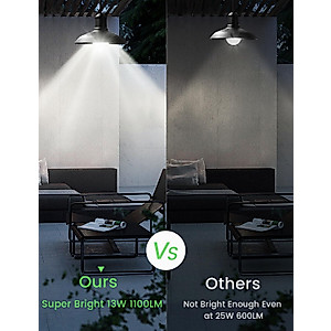 OHLUX Motion Sensor Light Bulbs Outdoor, 13W(120W Equivalent) Movement Activated Dusk to Dawn Security LED Bulb, A19 E26 5000K Bright White for Front Door Porch Garage Basement Hallway 2 Pack