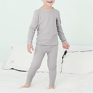Boy's Thermal Underwear Warm Baby Long Johns Sets Toddler Winter Clothers Ski Thermal Underwears Light Grey (90) /2T