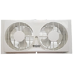 JOEY'Z 9-inch Twin Window Fan with Manual Reversible Airflow Control, Auto-Locking Expanders, and 2-Speed Fan Switch (Min. 22.4" Max. 34.3") Expanders and Leg Stands Included