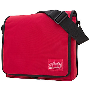 Manhattan Portage DJ Messenger Bag Fits 13" Laptop Water Resistant Zippered Compartment 1000D Cordura For Work College Travel (Red)