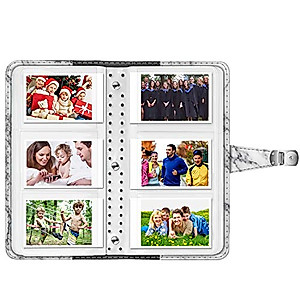 Fintie Wallet Photo Album for Fujifilm Instax 3-Inch Film,108 Pockets Album for Fujifilm Instax Mini 11/Mini 40/Mini EVO/LiPlay/Mini Link Printer, HP Sprocket, Polaroid Camera, Marble White