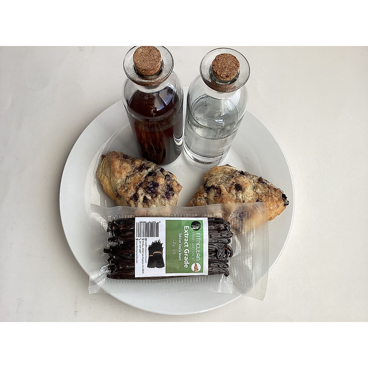 26 Tahitian Vanilla Beans Grade B Extract Exclusive Bulk. 4"-6" Whole NON-GMO PODS by FITNCLEAN VANILLA