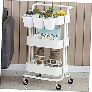 NOLITOY 3PCS wall mounted trash storage cart props wall mounted planters hanging containers for plants portable dolly small stand multi-purpose hanging barrel hanging storage basket bucket