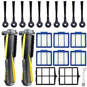 Tivcroxs Accessories Kit for Shark IQ RV1001AE, Shark AV911S EZ, AV1010AE RV1000 RV1001 AV970 AV993 AV1002AE UR1000SR UR1005AE Robot Vacuum Cleaner,2 Main Brush,6 Filters,10 Side Brushes,2 Pre Filter