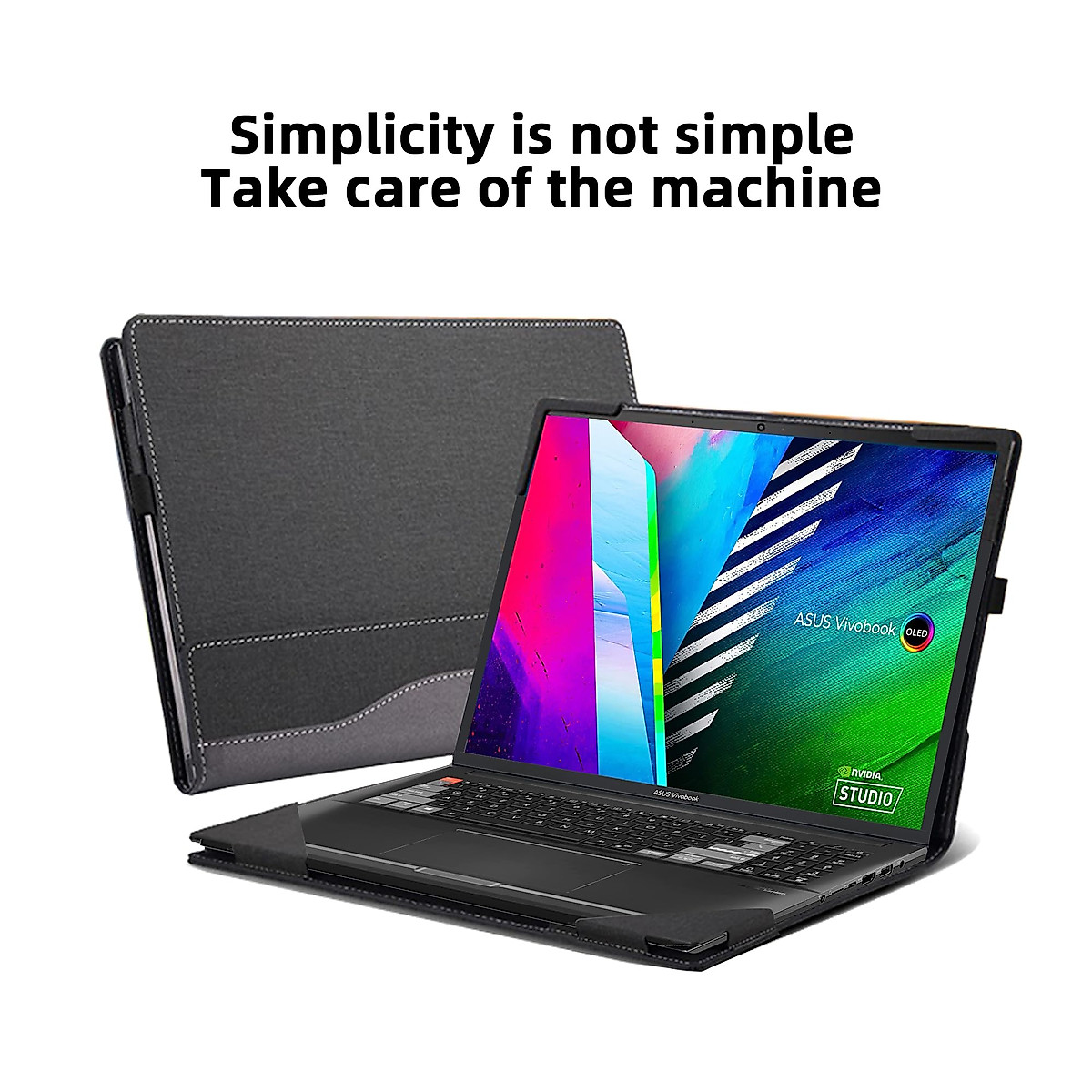 VEVOOD Laptop Cover for MSI Creator Z16 case| ThinkPad T16 Laptop | Vivobook Pro 16X Laptop 16” OLED M7600 M7601 N7600 N7601Z | PU Leather Inside Pocket Case (Gray)