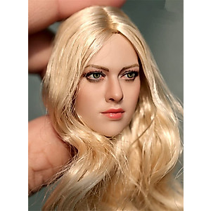 1/6 Scale Female Blonde Hair Head Sculpt Carving for 12inches Action Figure Doll Toy