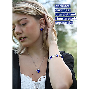 Leafael Infinity Love Women's Adjustable Heart Ring with Sapphire Blue Birthstone Crystal for September, Healing Stone for Wisdom, Jewelry Gifts for Women, Silver-Tone, Open End, Size 6.5-12