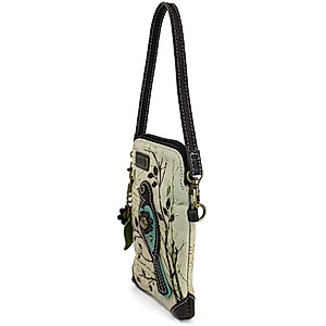 CHALA Canvas Cell Phone Crossbody Purse - Women Multicolor Handbag with Adjustable Strap - Bird - sand