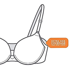 Warner's Women's No Side Effects Underarm-Smoothing Comfort Underwire Lightly Lined T-Shirt Bra 1356, Black, 36C