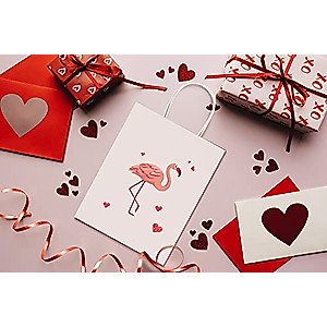 Eupako Paper Bags 8x4.25x10.5 100 PCS White Paper Gift Bags with Handles Bulk, Kraft Shopping Bags, Party Favor Bags, Merchandise Bags