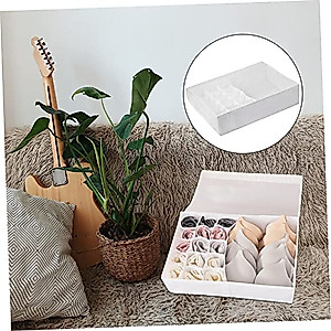 Outanaya Underwear Storage Box Vanity Drawer Container with Lid Necktie Organizer Containers with Lids Socks Bra Organizer Drawer Underwear Box with Lid Underwear Storage Organizer White