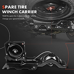 A-Premium Spare Tire Hoist Assembly Tire Winch Carrier Holder Compatible with F-250 Super Duty 2008-2016 F-350 Super Duty with SRW 2008-2016 Replaces# BC3Z1A131A, 7C3Z1A131A