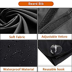 Beard Bib Apron for Men, Gift Beard Trimming Catcher Bib for Shaving & Hair Clippings, Waterproof Non-Stick Hair Catcher Grooming Cloth with 2 Suction Cups