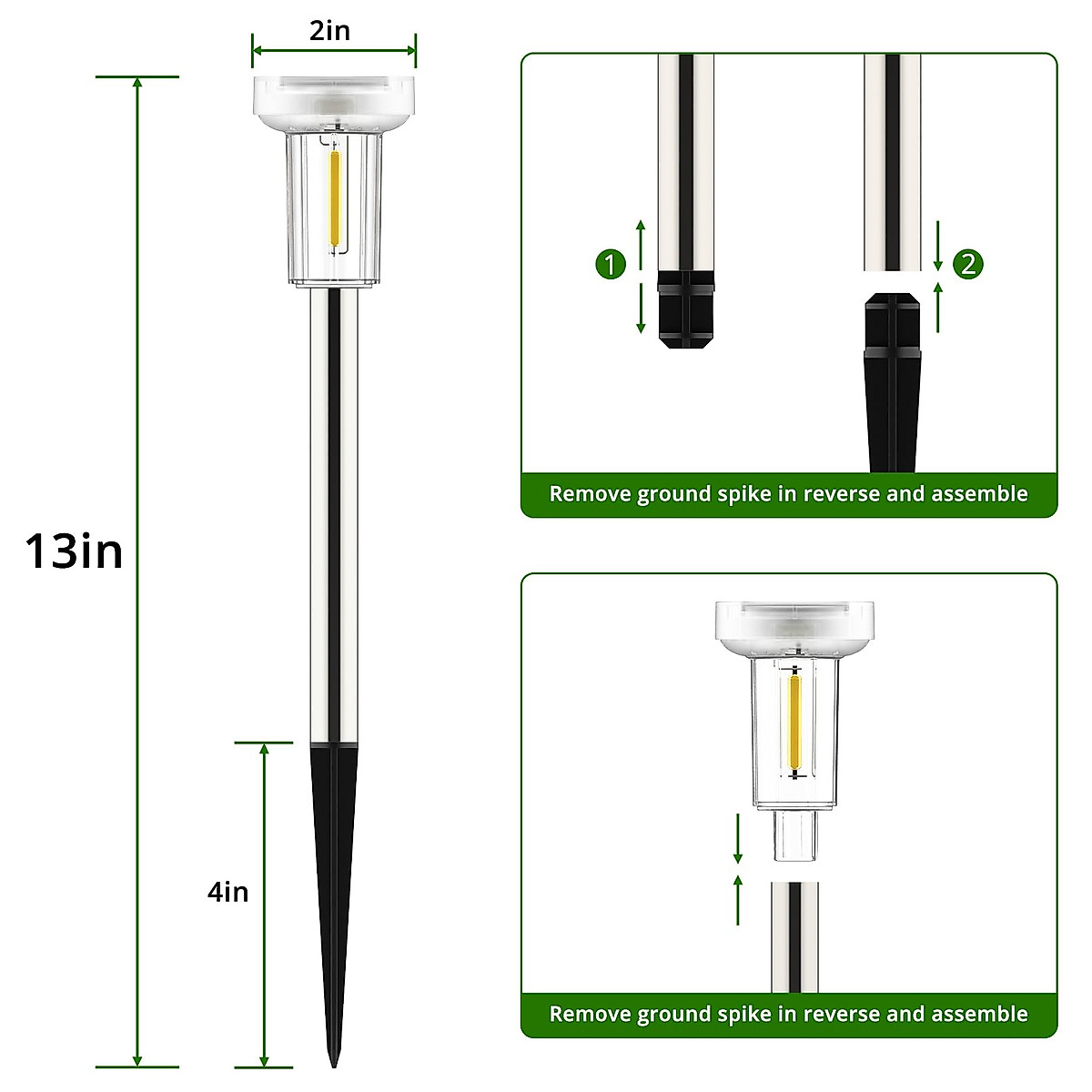 PEATOP Solar Outdoor Lights 10 Pack, Solar Powered Landscape Path Lights LED Solar Garden Lights IP67 Waterproof Lights Auto On/Off Lawn Lights for Walkway Yard Backyard Patio Driveway Decorative
