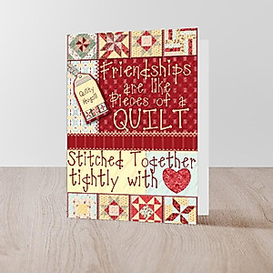 CafePress Quilting Friendships Greeting Cards Greeting Card (20-pack), Note Card with Blank Inside, Birthday Card Matte