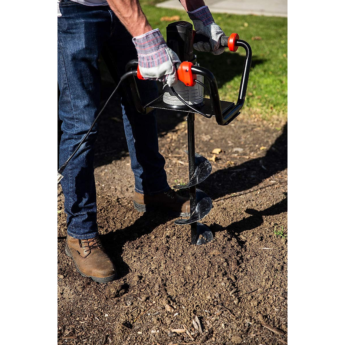 XtremepowerUS 1500W Post Hole Digger Earth Auger Hole Digger Electric Auger Digging Tools Auger with 6" Digging Auger Bit Set