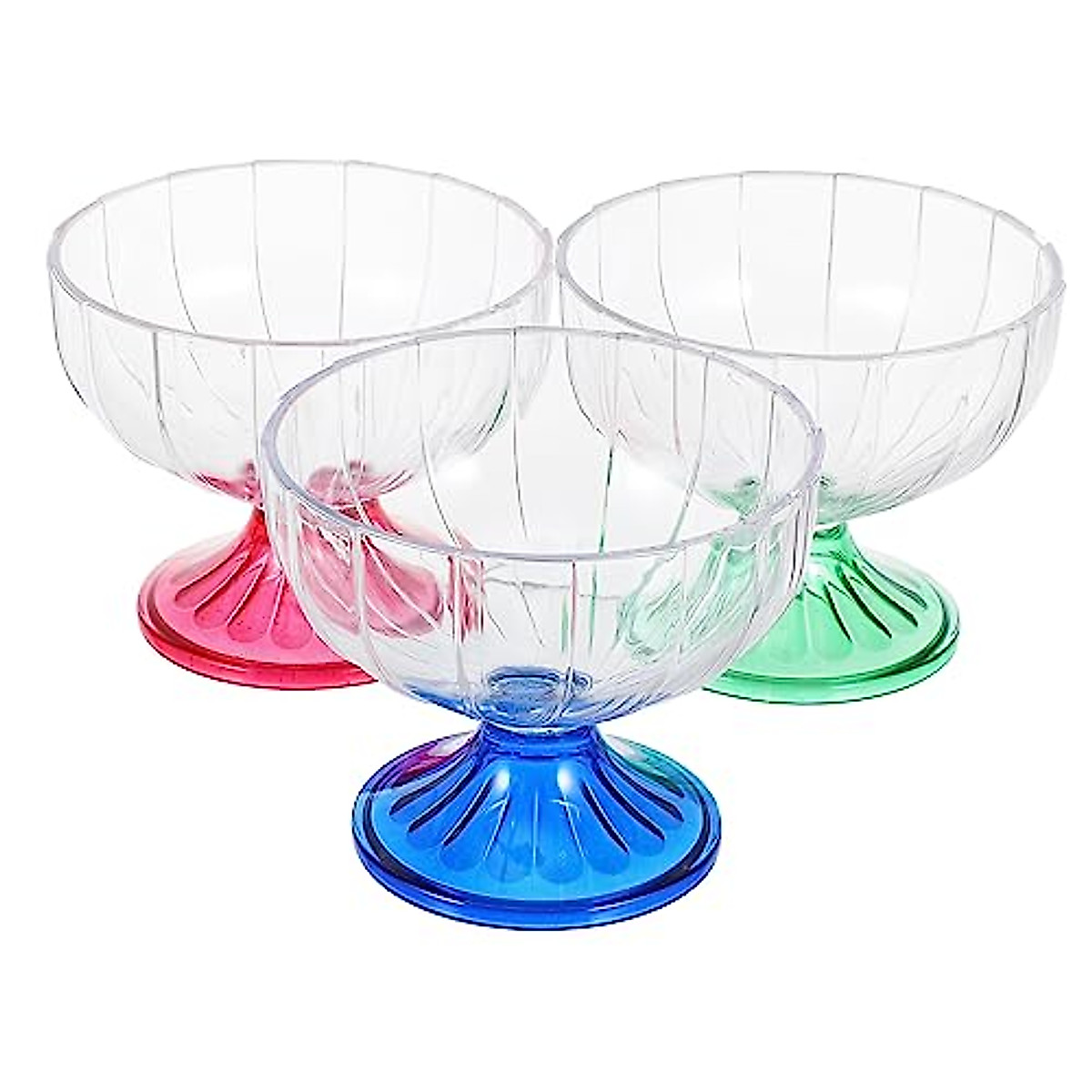 KOMBIUDA 3pcs Ice Cream Cup Mini Baking Cups Dessert Bowls Disposable Glass Trifle Bowl Cupcake Containers Footed Martini Glass Ice Cream Cups Juice Cup Party Drinking Cup Smoothie Cup Rum