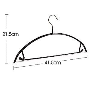 TIANYIYIJIA Hangers (20 Pack) Non-Slip Shirt Hanger,Suit HangerCoat Jacket Hangers,Sweater Hangers,PVC-Coating Metal Hangers for Pants, Ideal for Laundry & Everyday Use, Slim & Space Saving… (Black)