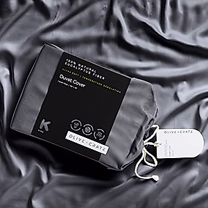 Olive + Crate Eucalyptus Cooling Duvet Covers King Size | Certified Tencel Lyocell Fiber from Austria for Quilt | Silky Soft Modal Fiber - Better Than Silk Cotton and Bamboo | Charcoal