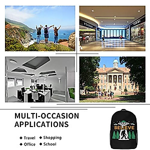 HUIANBPO Bigfoot Believe with UFO and Aliens Art Backpack,Lightweight School College Bookbag Casual Student Travel Laptop Daypack - 17inch