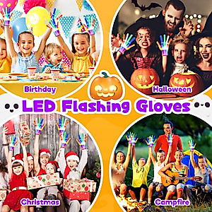 Kids Toys LED Gloves,Boy Toys Age 3-7 Year Old with 6 Flash Mode,Cool Toys Stocking Stuffer for Birthday Halloween Christmas