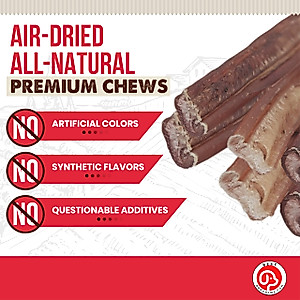 Best Dog Chews Thin Bully Sticks for Dogs 100% Natural Delicious and Protein Rich Keep Your Dog Busy with Chews and Treats Fully Digestible-Great for Dental Health-for All Breed Sizes-6 inch(6 Count)