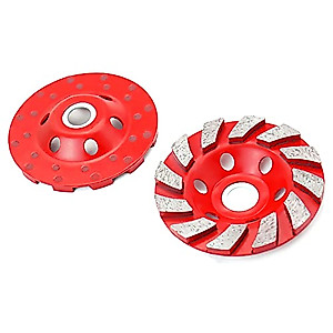 OKVEQUIP 2PACK 4Inch Diamond Cup Grinding Wheel Concrete Sanding Discs 12 Segments Heavy Duty Angle Grinder Wheels forGrinder Polishing Masonry Angle Grinding(Black and RED)