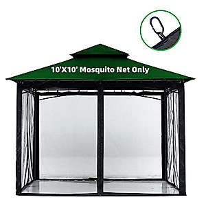 Mosquito Net for 10x10 Canopy Tent,Replacement Mosquito Netting for Gazebo Netting Screen Mosquito Screen Canopy for Camping for Patio Tent 10x10' (Mosquito Netting Only, Black 2)