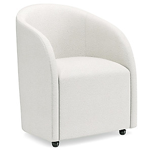 Signature Design by Ashley Korestone Contemporary Upholstered Home Office Desk Chair with Casters, White