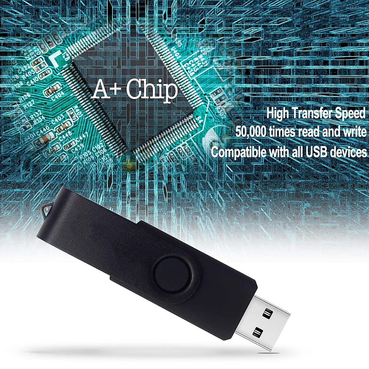 Bundle of USB Case of 10 Slots and 16GB USB Flash Drives 10 Pack Blue Mix Black USB Holders to Organize 10 Thumb Drives 16 GB