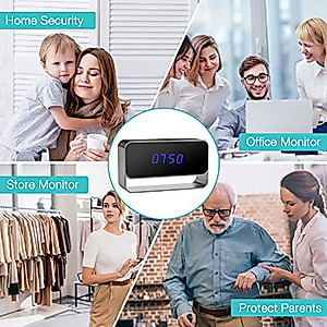 GooSpy Hidden Camera Clock WiFi Spy Camera FHD1080P Wireless Secret Nanny Cam Small Surveillance Security Cams Enhanced Night Vision Motion Detection Alert