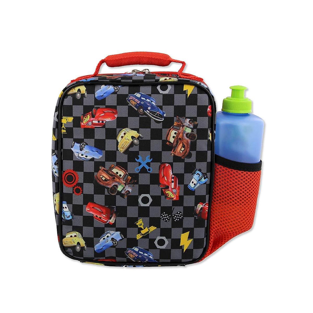 Disney Cars Meal Holder, Lightning McQueen Boys Soft Insulated School Lunch Box (One Size, Black/Red)