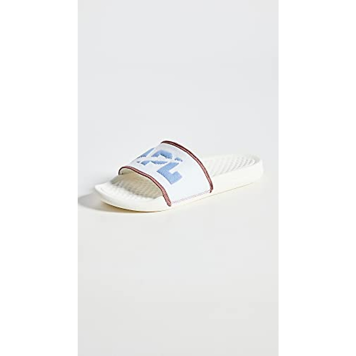 APL: Athletic Propulsion Labs Women's Big Logo Techloom Slide, Ivory/ForgedBlue/Beachwood, 8 Medium US