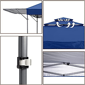 ABCCANOPY Pop up Gazebo Canopy 3-Tier Instant Canopy with Adjustable Dual Half Awnings, Navy Blue