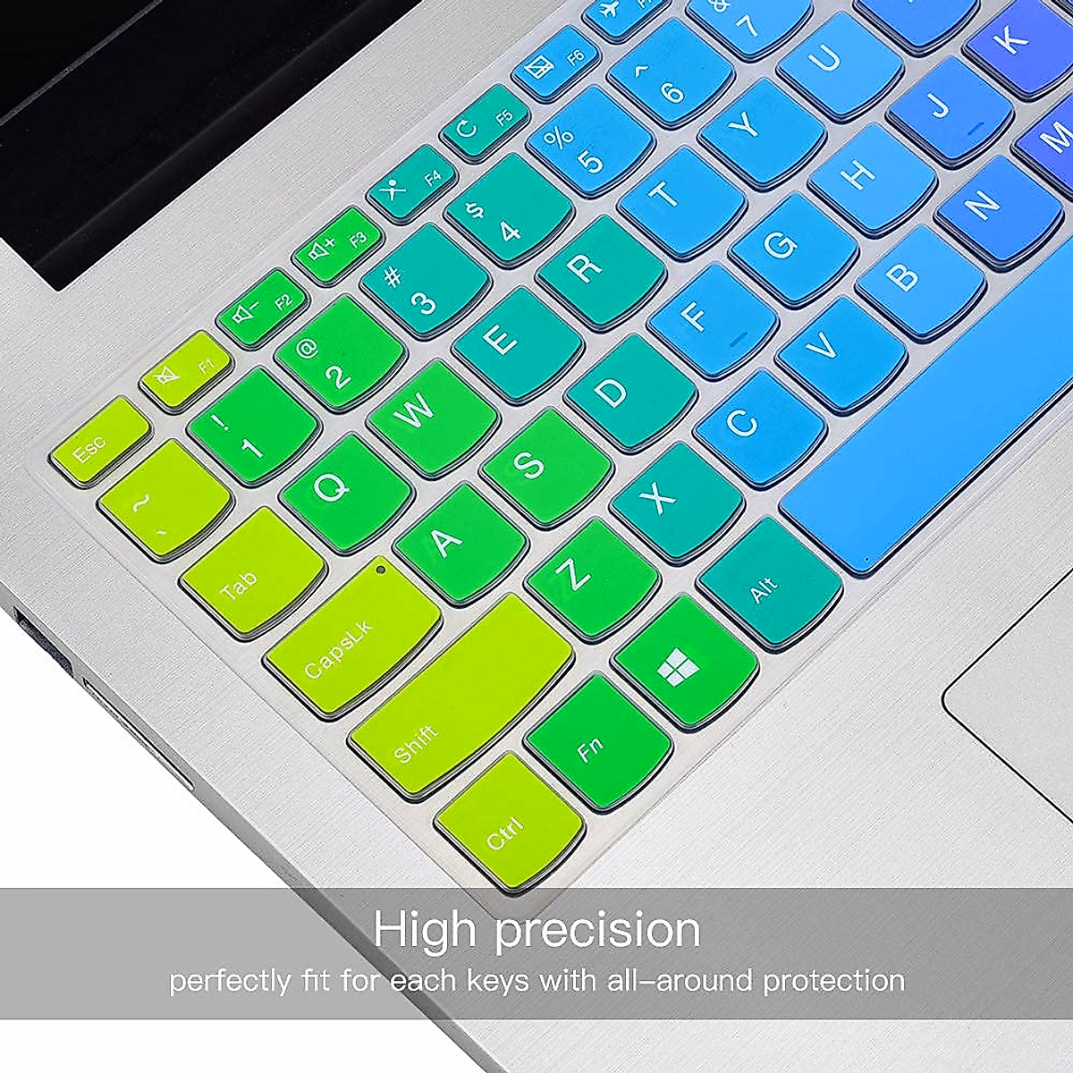 Keyboard Cover for 2020 2021 Lenovo Ideapad 3 15 15.6 17.3 Inch Laptop Keyboard Cover Skin (with Numeric Keypad), 2021 Lenovo Ideapad 3 15/ Ideapad 3 17.3 Accessories, Rainbow (US Layout)