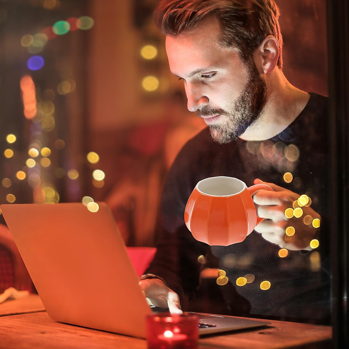 Cabilock Halloween Pumpkin Mug Fall Mug: Funny Halloween Coffee Mug Ceramic Tea CupCute Halloween Water Cups Fall Drinkware Accessories for Women Her Sister Mom Dad